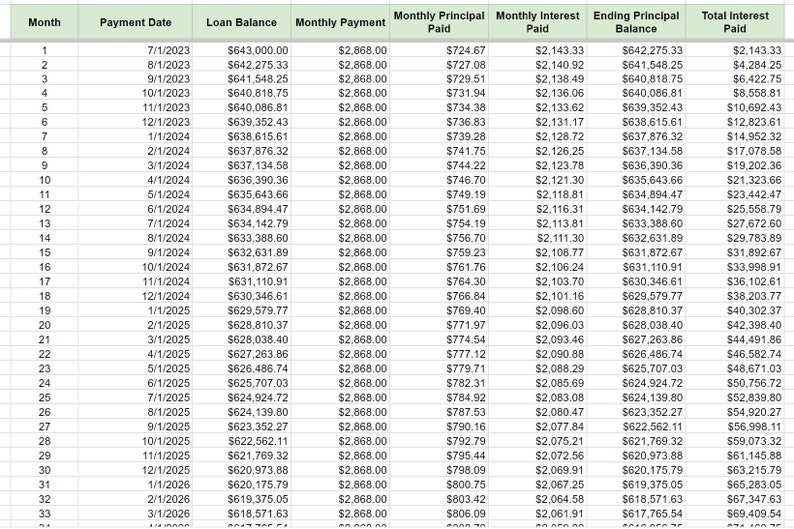 Loan Amortization Spreadsheet Car and Mortgage Payment Tracker Excel ...