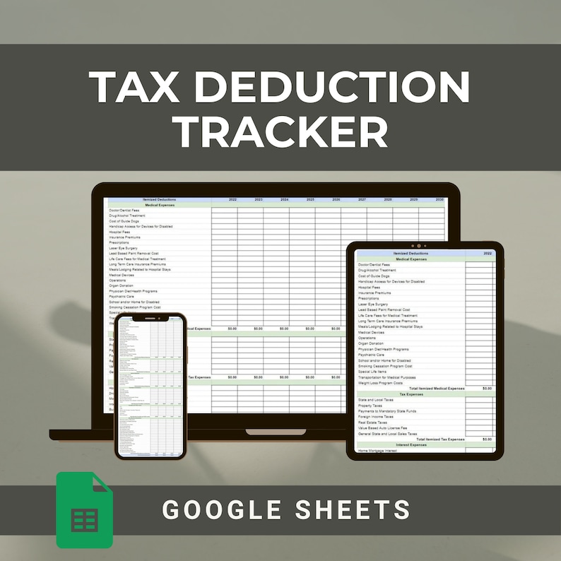 Itemized Tax Deductions Spreadsheet Standard Deductions Accounting ...