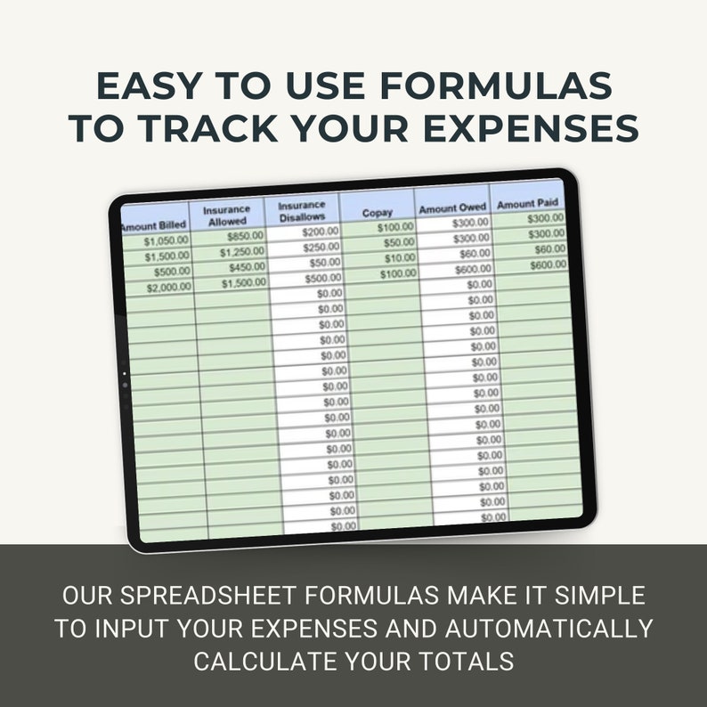 Medical Expense Tracker Spreadsheet Healthcare Monthly Budget Annual ...