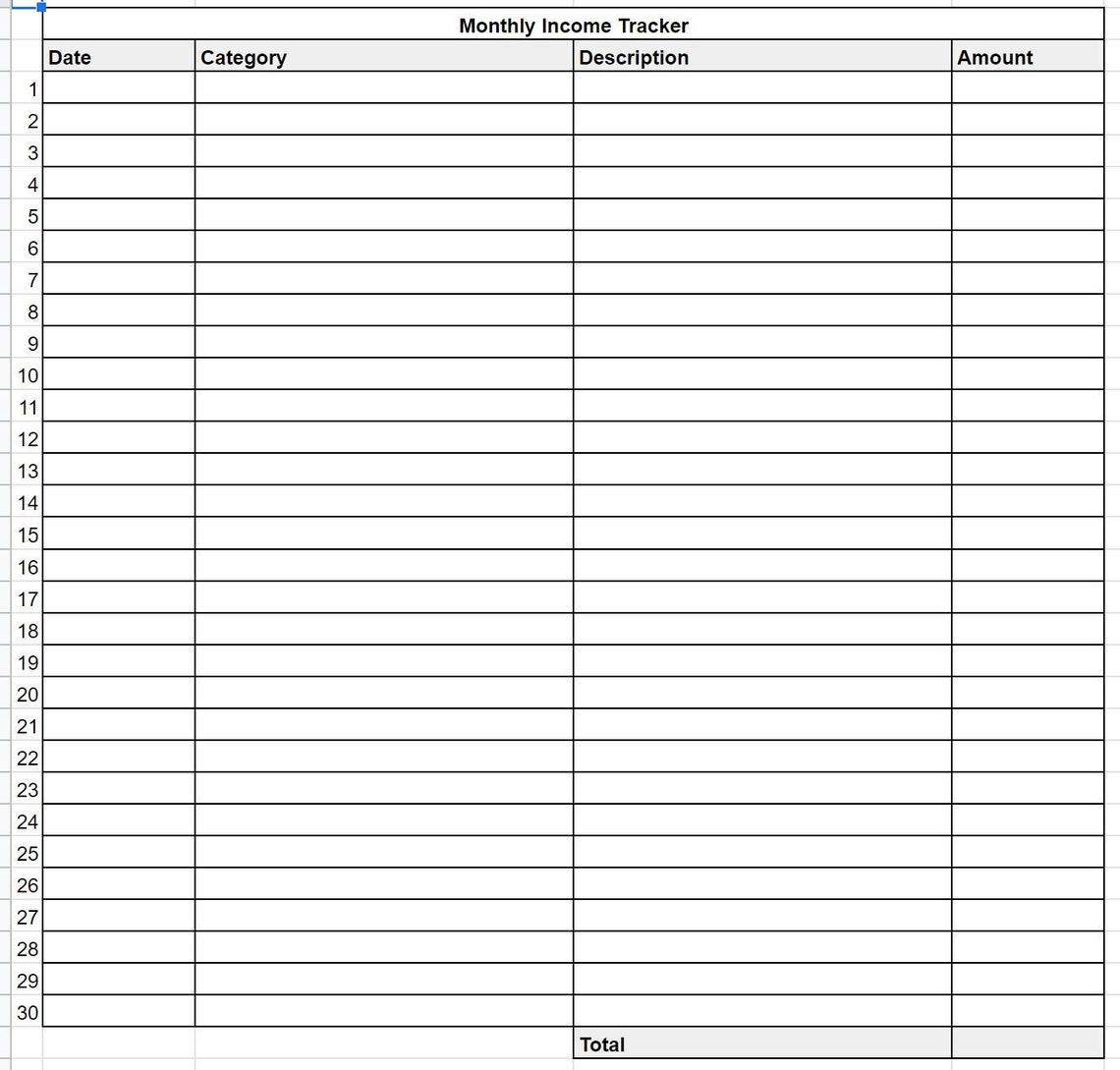 Monthly Income Template, Simple Finance, Personal Finance, Budget ...