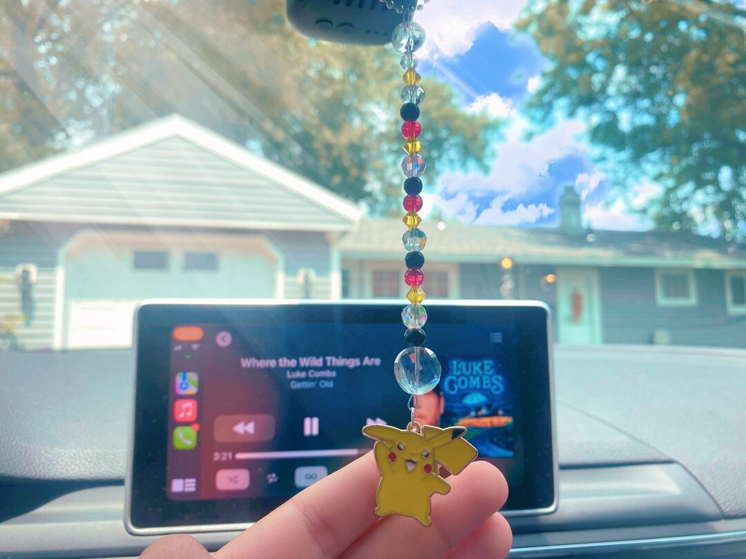 Pikachu Car Charm | Pokemon Car Decor | Rearview Mirror Decor | Video ...