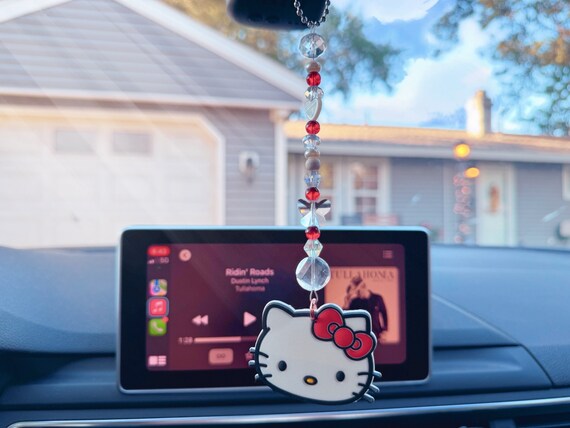 Red Hello Kitty Car Charm Hello Kitty Car Charm Rearview Mirror Decor Rearview Mirror Accessory Car Decor Aesthetic Hello Kitty Car Etsy