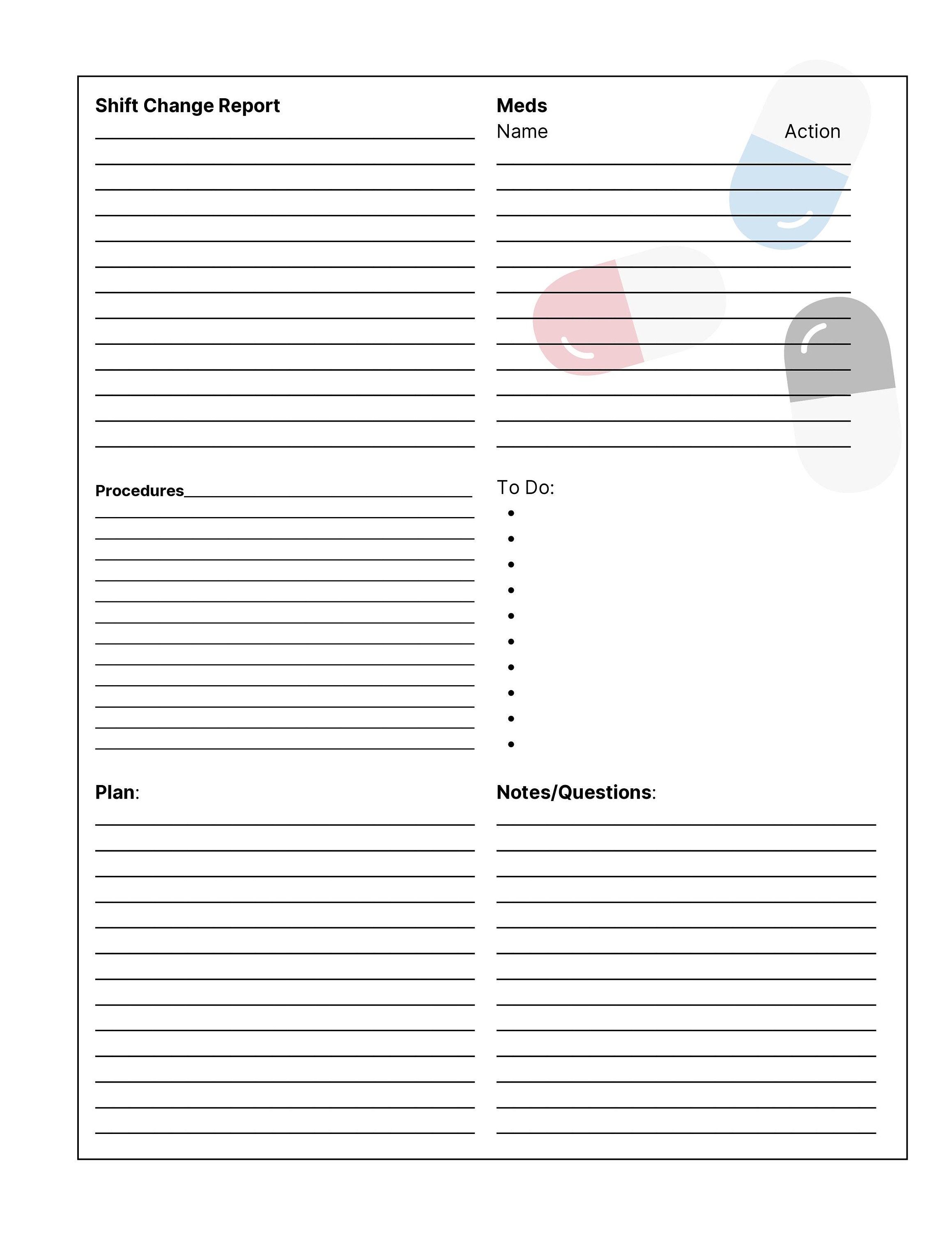 MED SURG- Nurse Clinical Report Sheet - Etsy