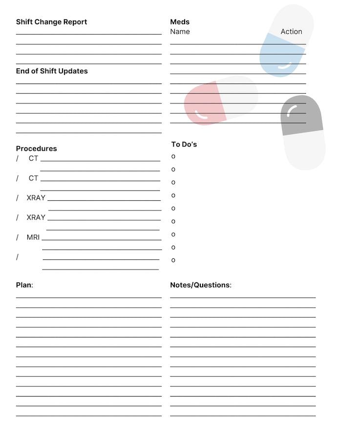 ONCOLOGY- Nurse Clinical Report Sheet - Etsy
