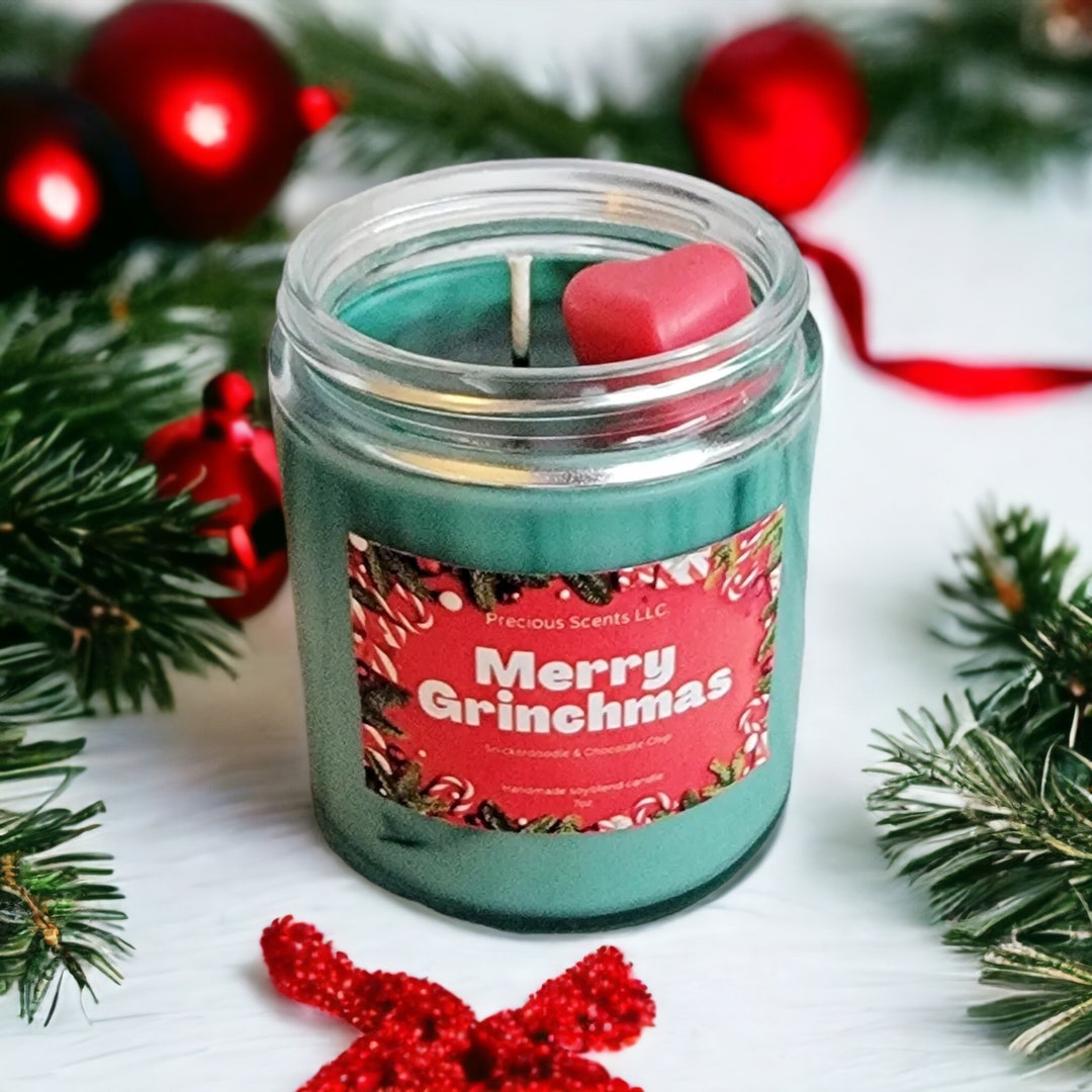 Candles Grinch Theme Green Christmas Candle Christmas Gifts - Etsy