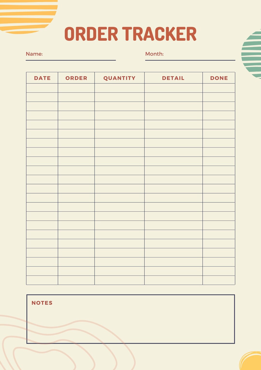 Order Tracker Printable - Etsy