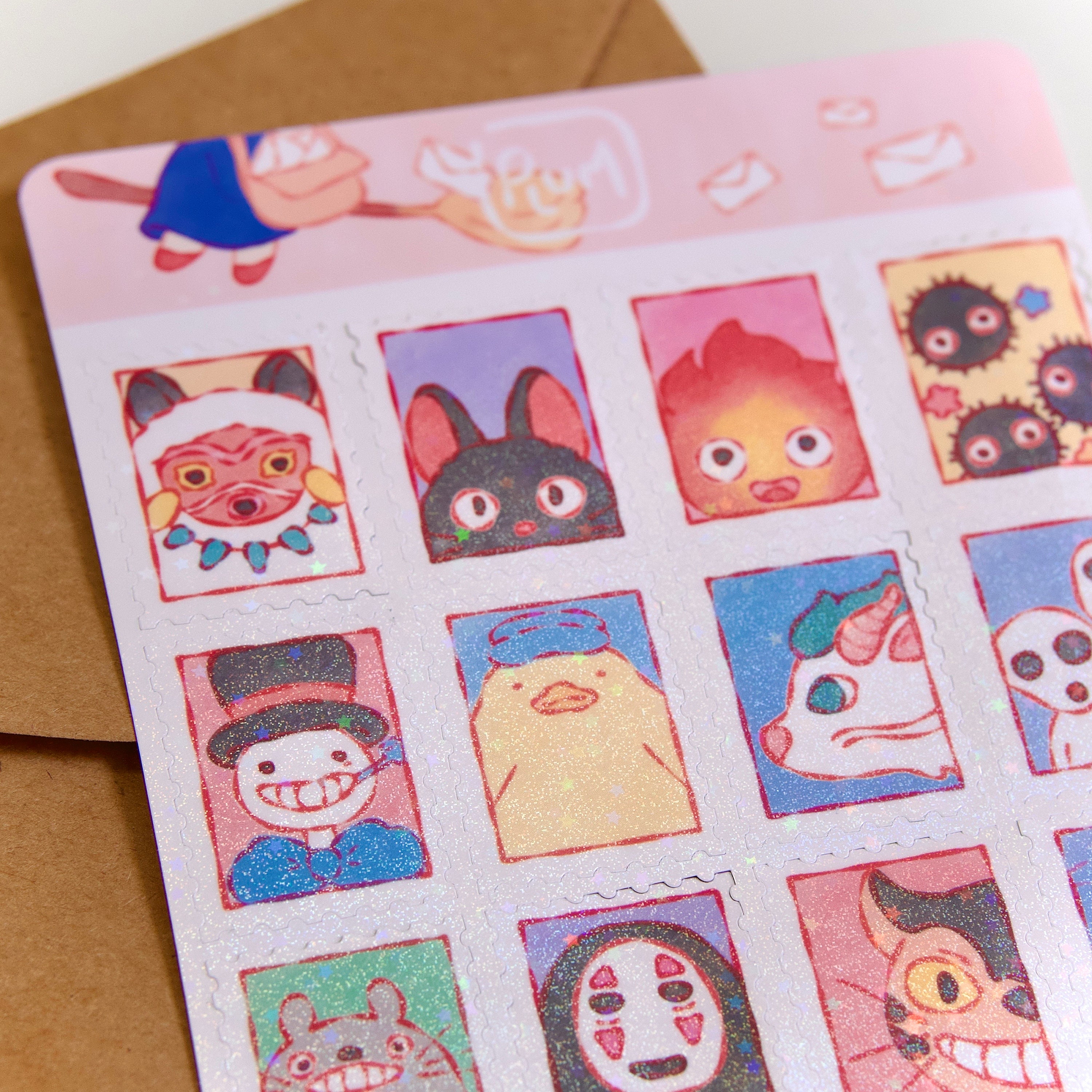 Ghibli Studio Postcard Stamp Sticker Sheet - Etsy