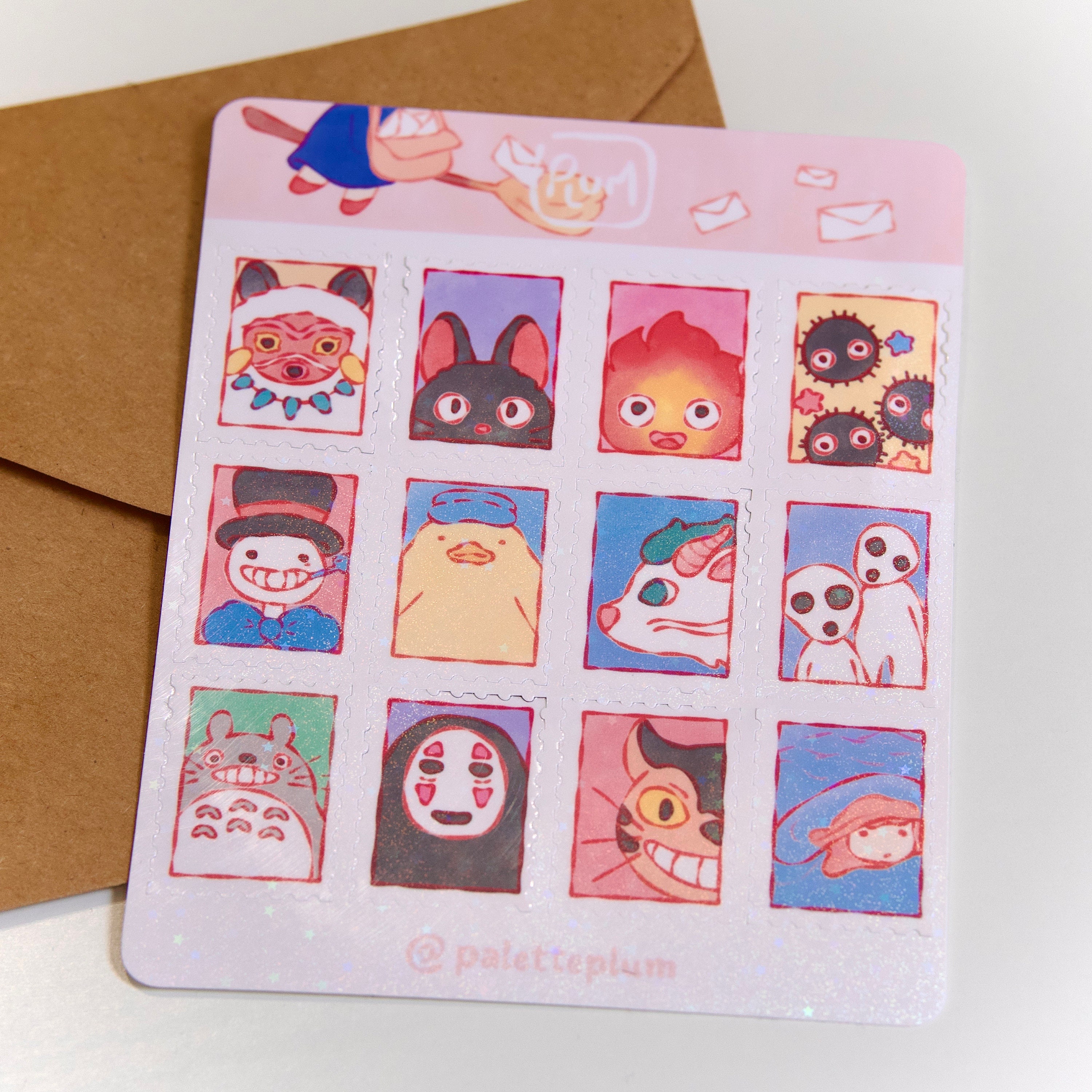 Ghibli Studio Postcard Stamp Sticker Sheet - Etsy
