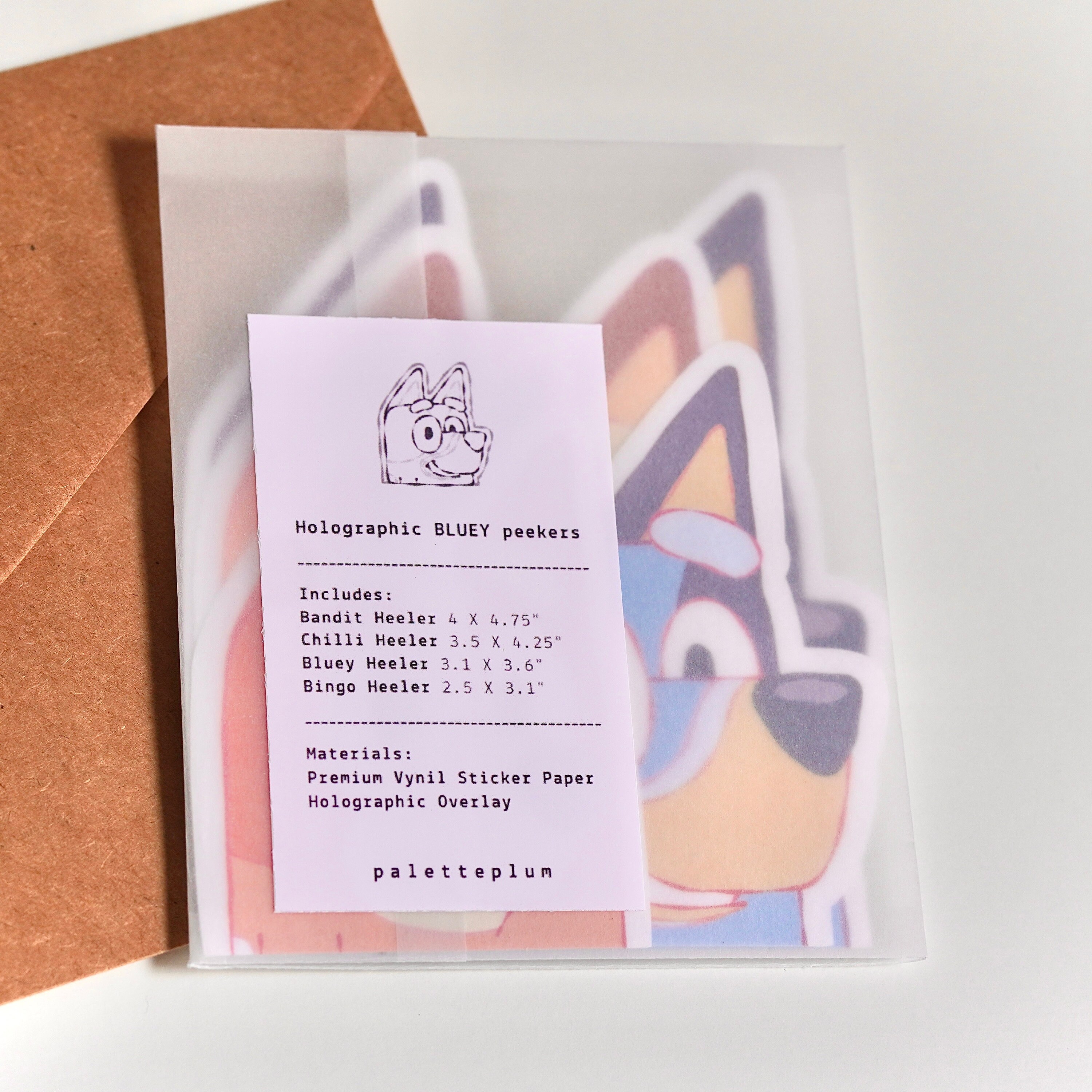 Bluey heeler Family Set Holographic Peekers - Etsy