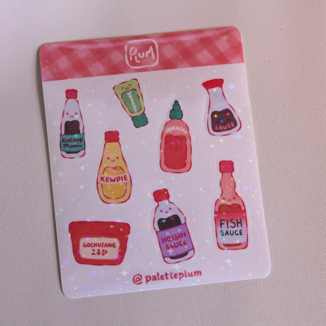 Asian Sauces Holographic Sticker Sheet - Etsy