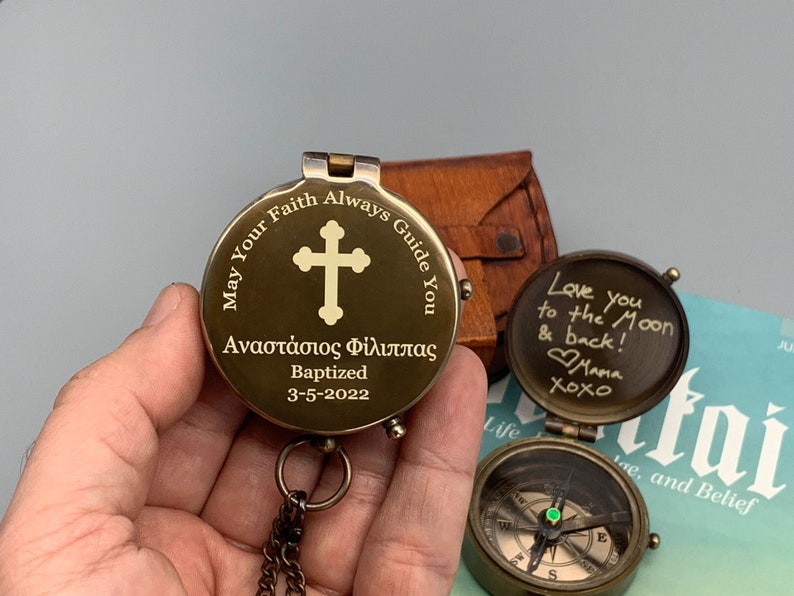 Baptism Compass First Holy Communion Compass Engraved | Etsy