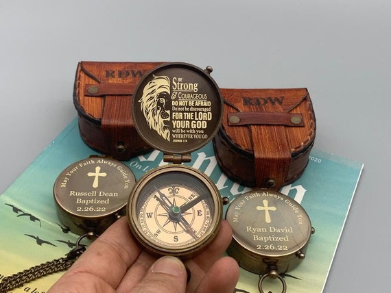 Baptism Compass First Holy Communion Compass Engraved | Etsy