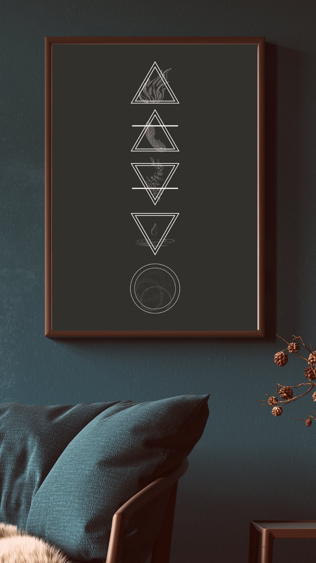 Nature-inspired Five Elements Symbols Art Print - Enhance Your Zen Zone ...