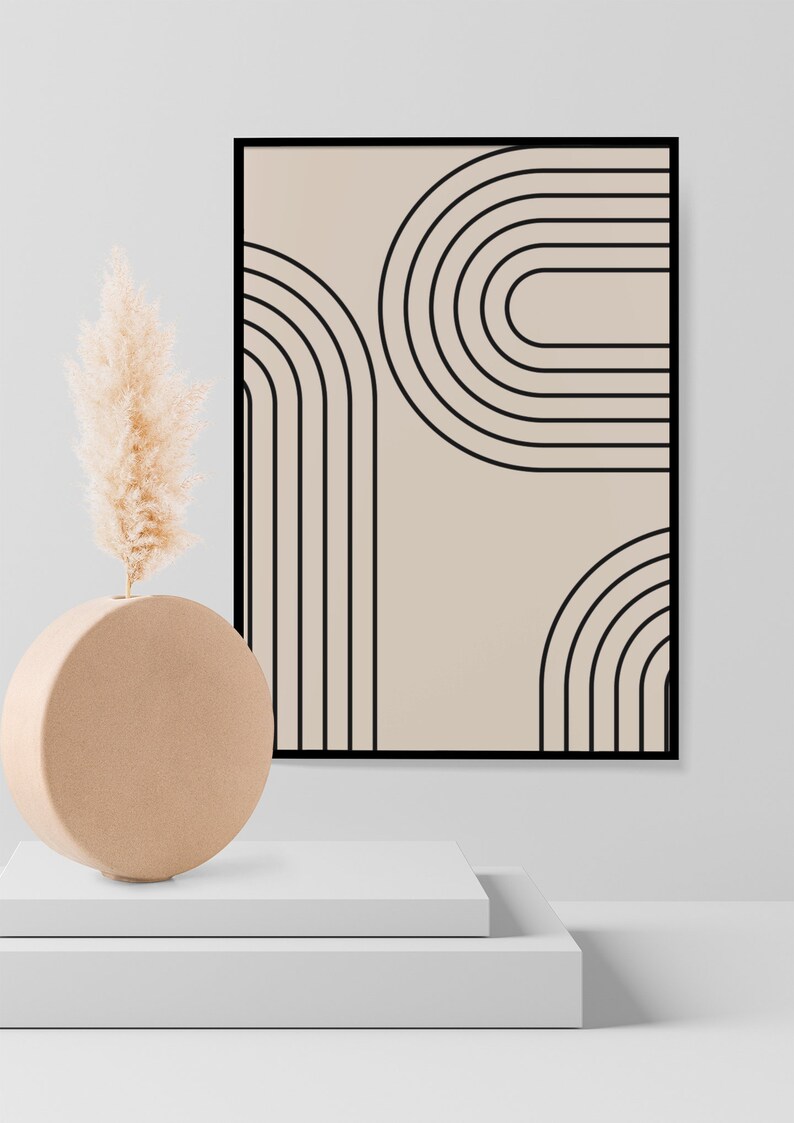 Modern Minimal Abstract Arch Printable Art Stylish Wall - Etsy