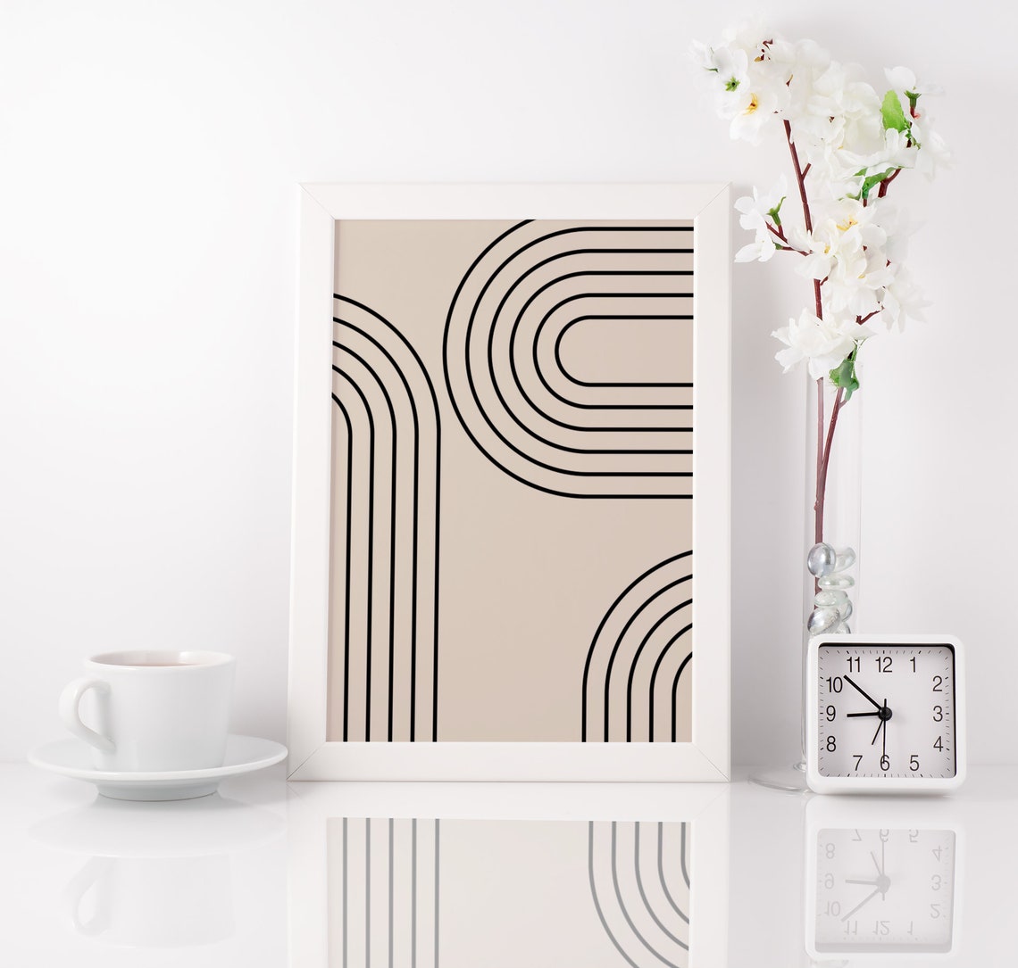 Modern Minimal Abstract Arch Printable Art Stylish Wall - Etsy