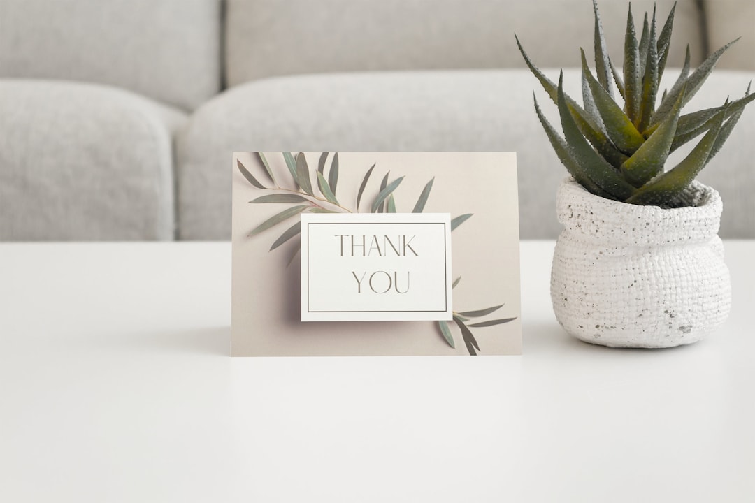 Elegant Thank You Printable E Card Blank Thank You E Card Digital ...