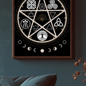 Unique and Mystical Pentagram Invoking Circle Printable Art - Instant ...