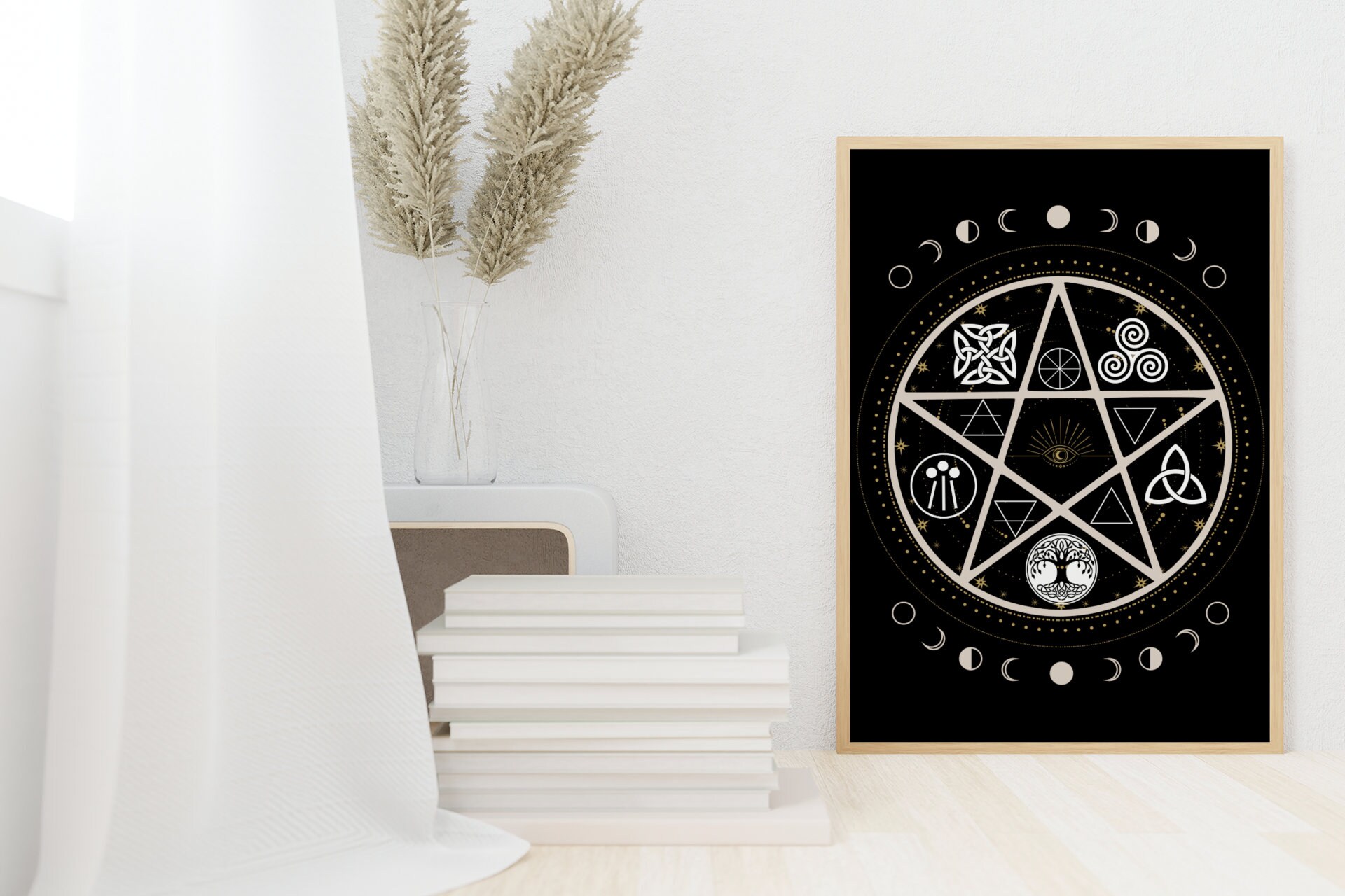 Unique and Mystical Pentagram Invoking Circle Printable Art - Instant ...