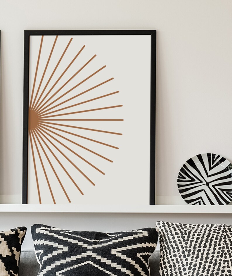 Colorful Split Sunburst Duo Art Print Set - Vibrant Home Decor ...