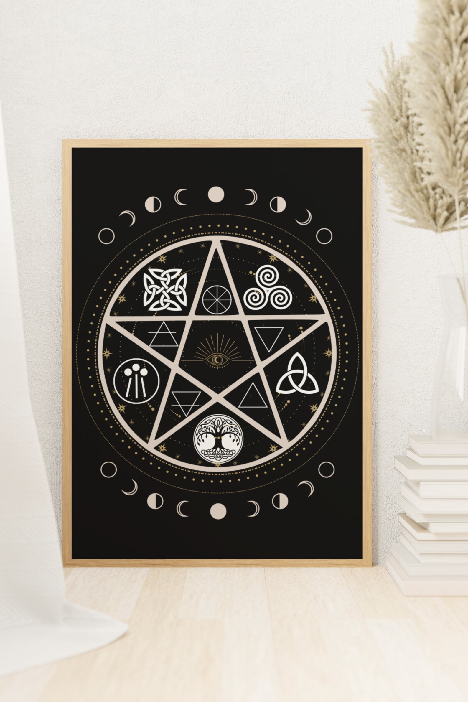 Unique and Mystical Pentagram Invoking Circle Printable Art - Instant ...