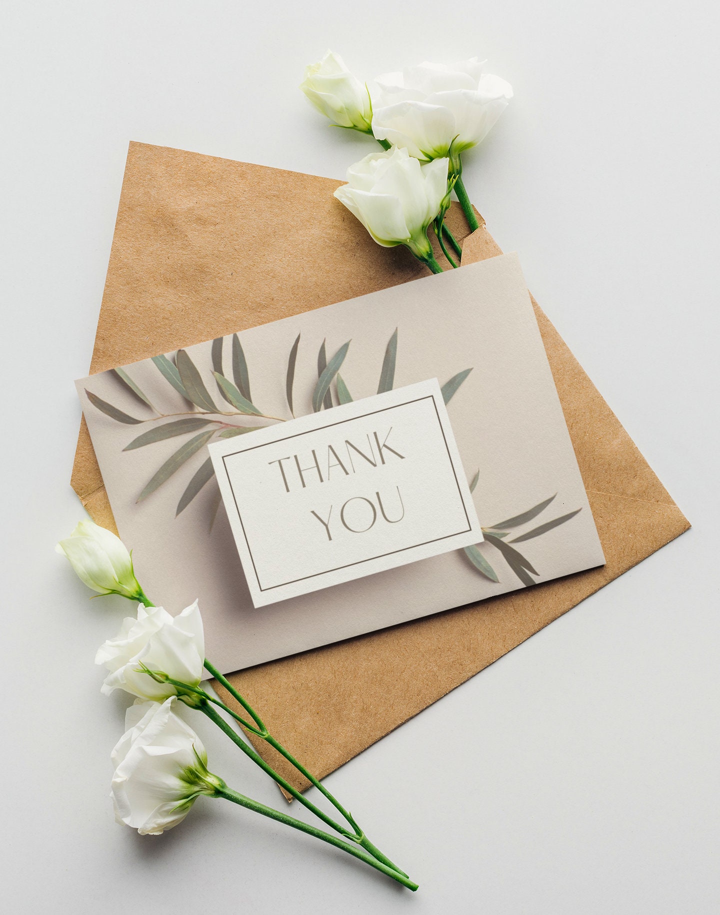 Elegant Thank You Printable E Card Blank Thank You E Card Digital ...