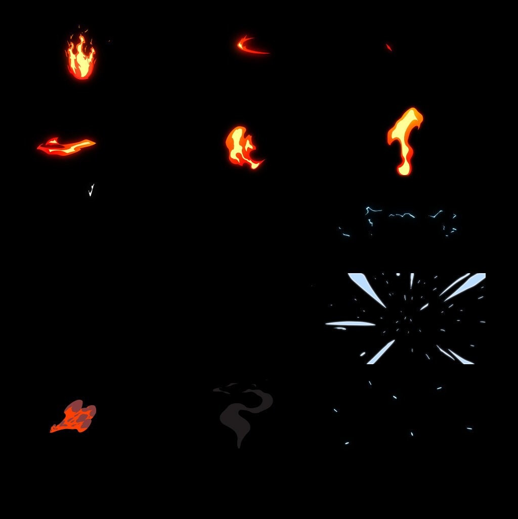 Anime Animated Contains a Set of 30 Overlaying Elements. Explosion PACK ...