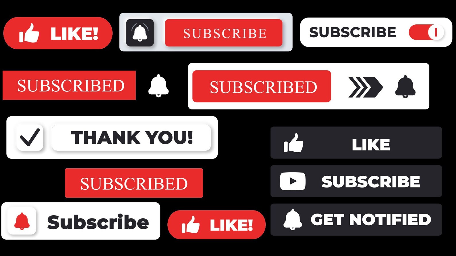 Animated Youtube PACK Subscribe Button Animation Bell Icon Buttons ...