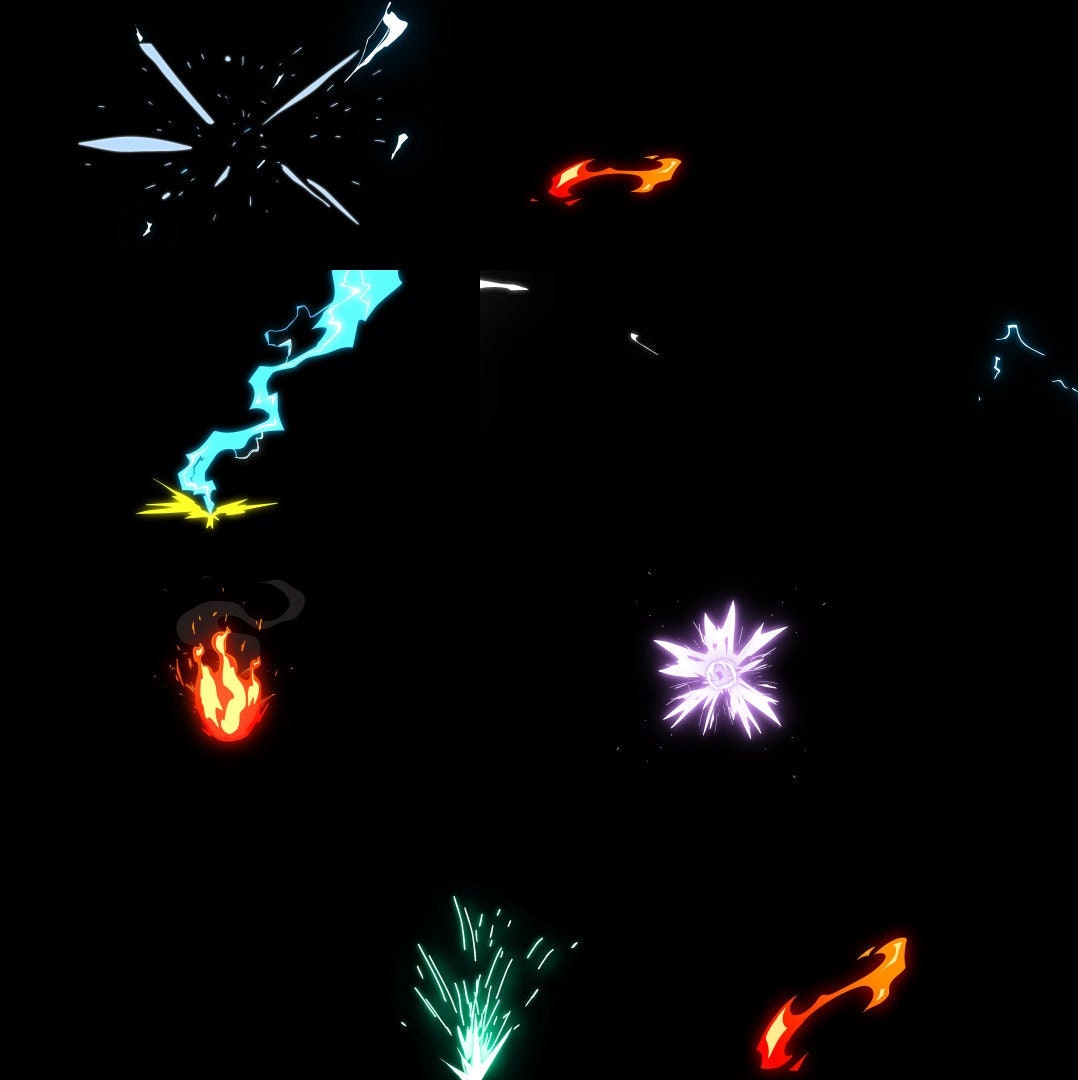 Anime Animated Contains a Set of 30 Overlaying Elements. Explosion PACK ...