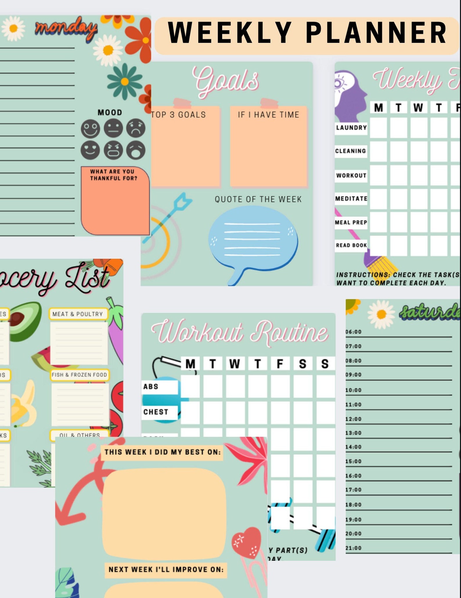 Digital Weekly Planner - Etsy