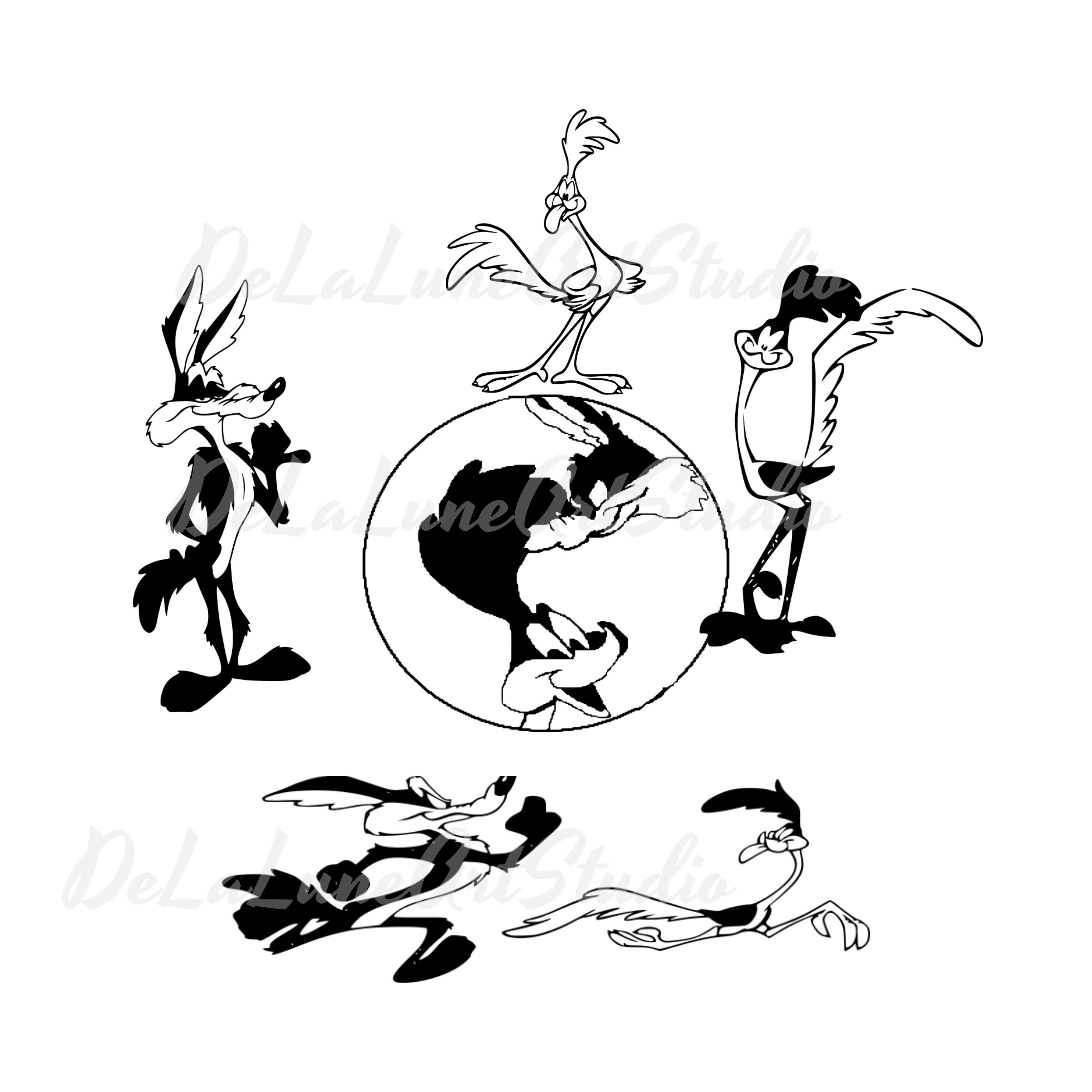 Coyote, Road Runner – Collection of Digital File, Tunes, Silhouette ...