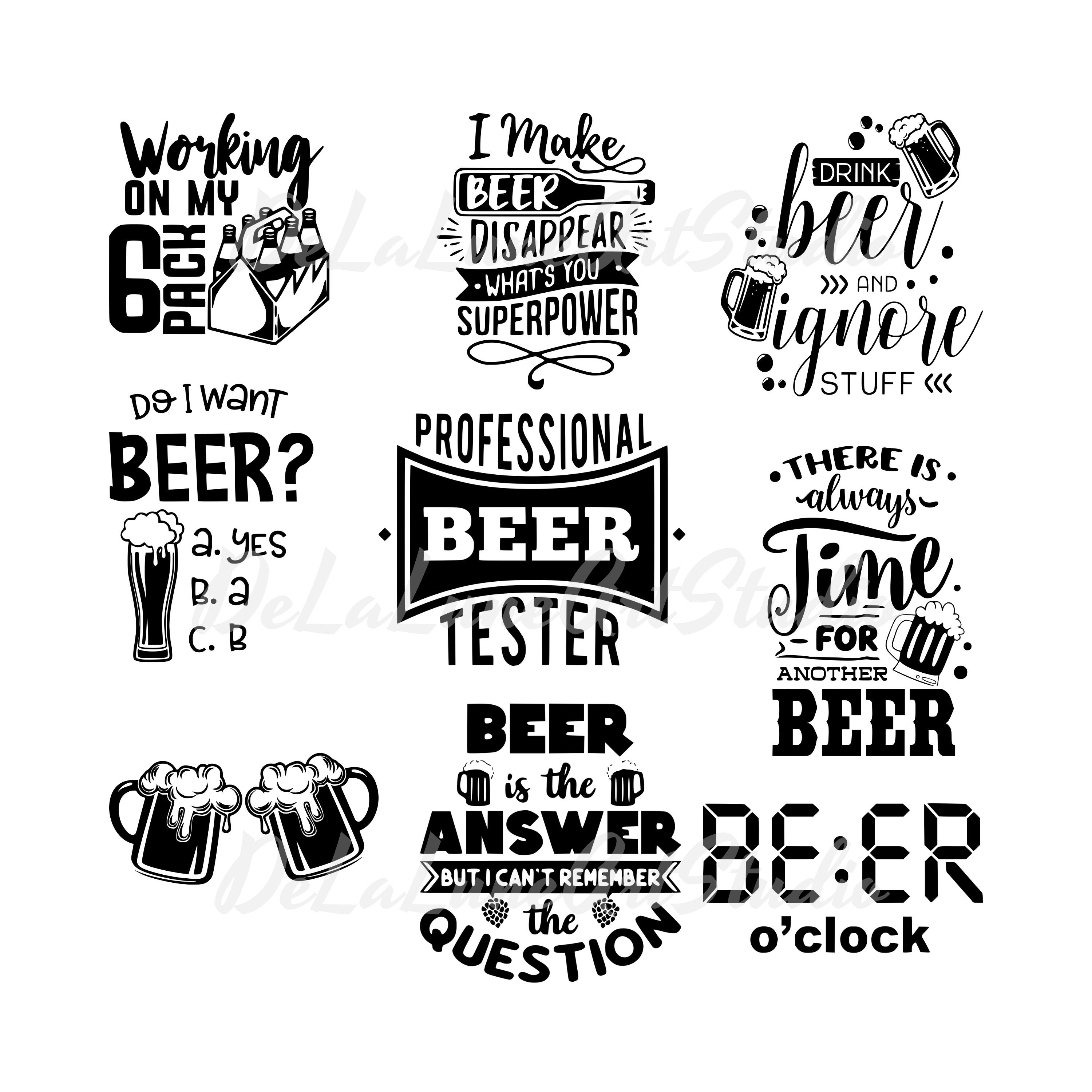 Beer Quotes Svg Bundle, SVG Cricut Cut Files, Beer Logo, Alcohol, Svg ...