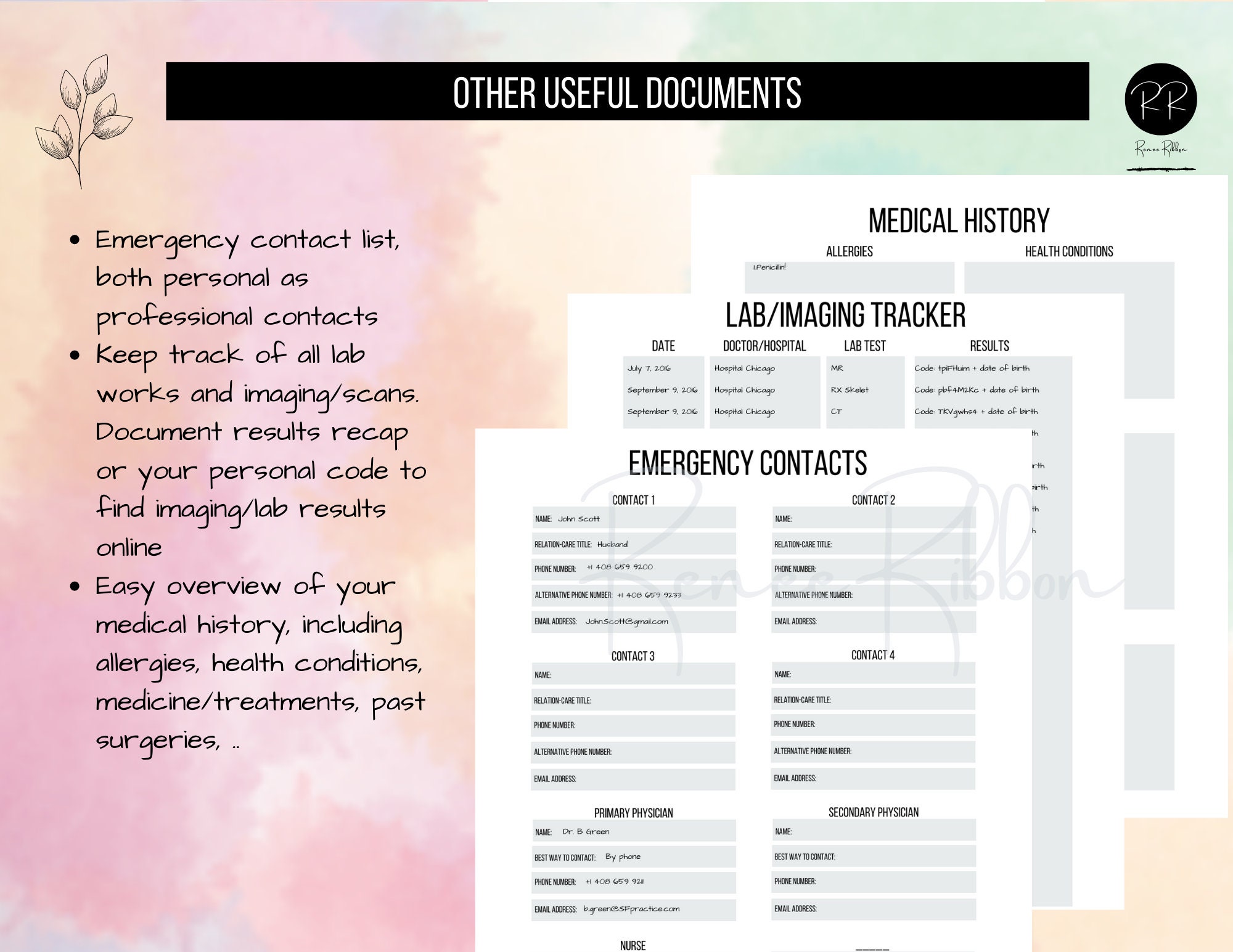 Hip Surgery Medical Binder / Hip Replacement / Easy Customization ...