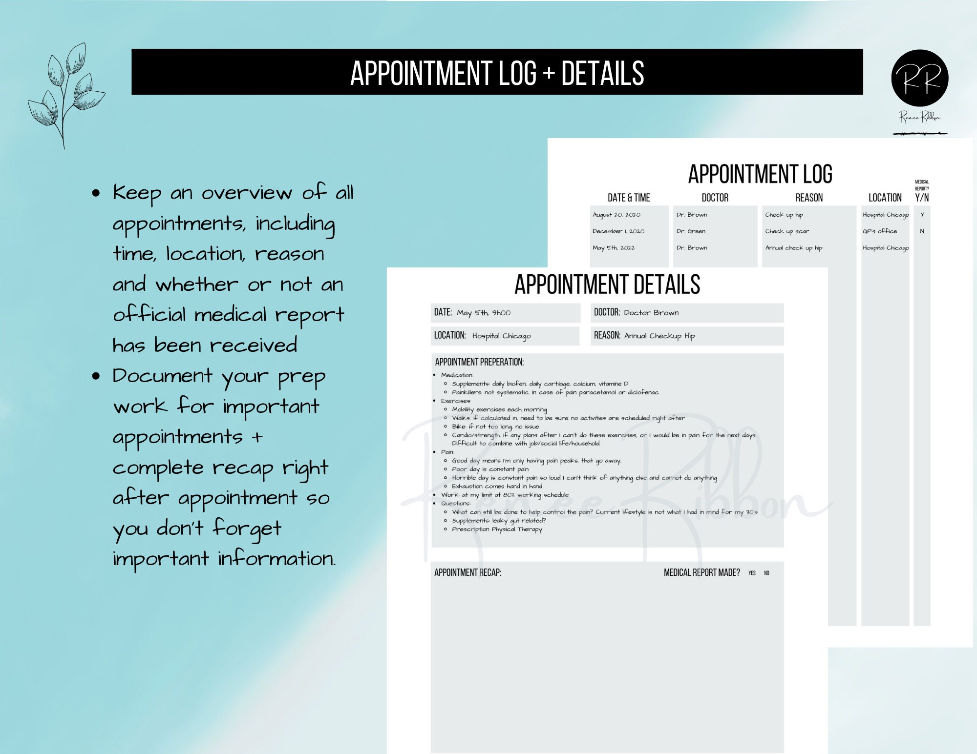 Hip Surgery Medical Binder / Hip Replacement / Easy Customization ...