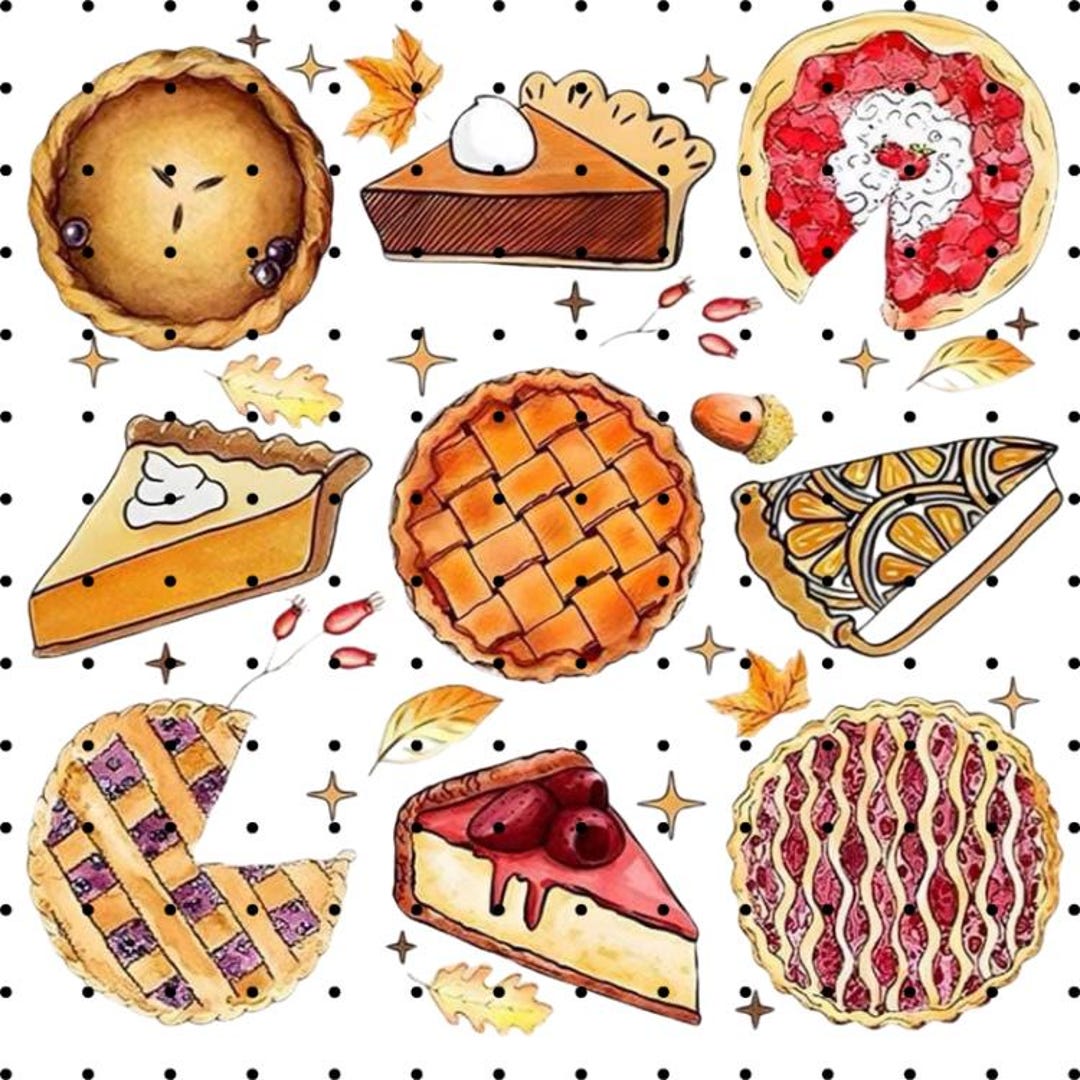 Pie Clipart, Thanksgiving Elements, Watercolor Graphics, Instant ...