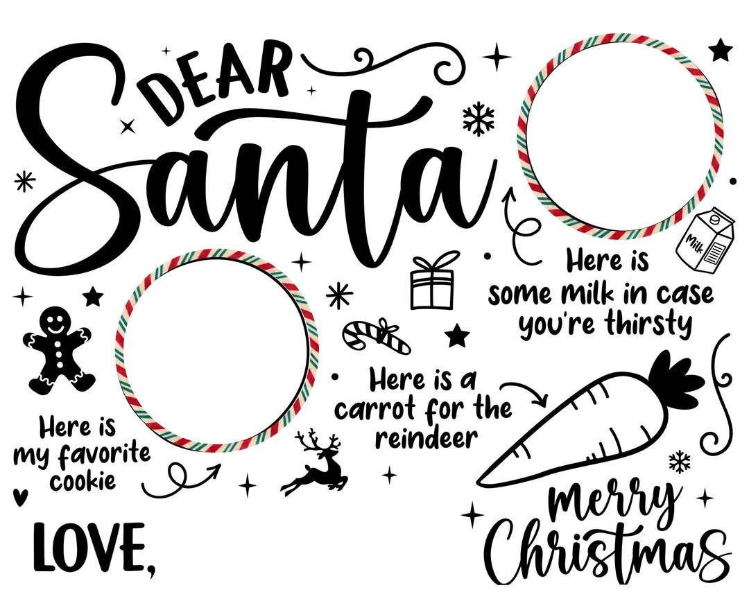 Personalized Dear Santa Cookie Tray Designcookie and Milk Tray ...