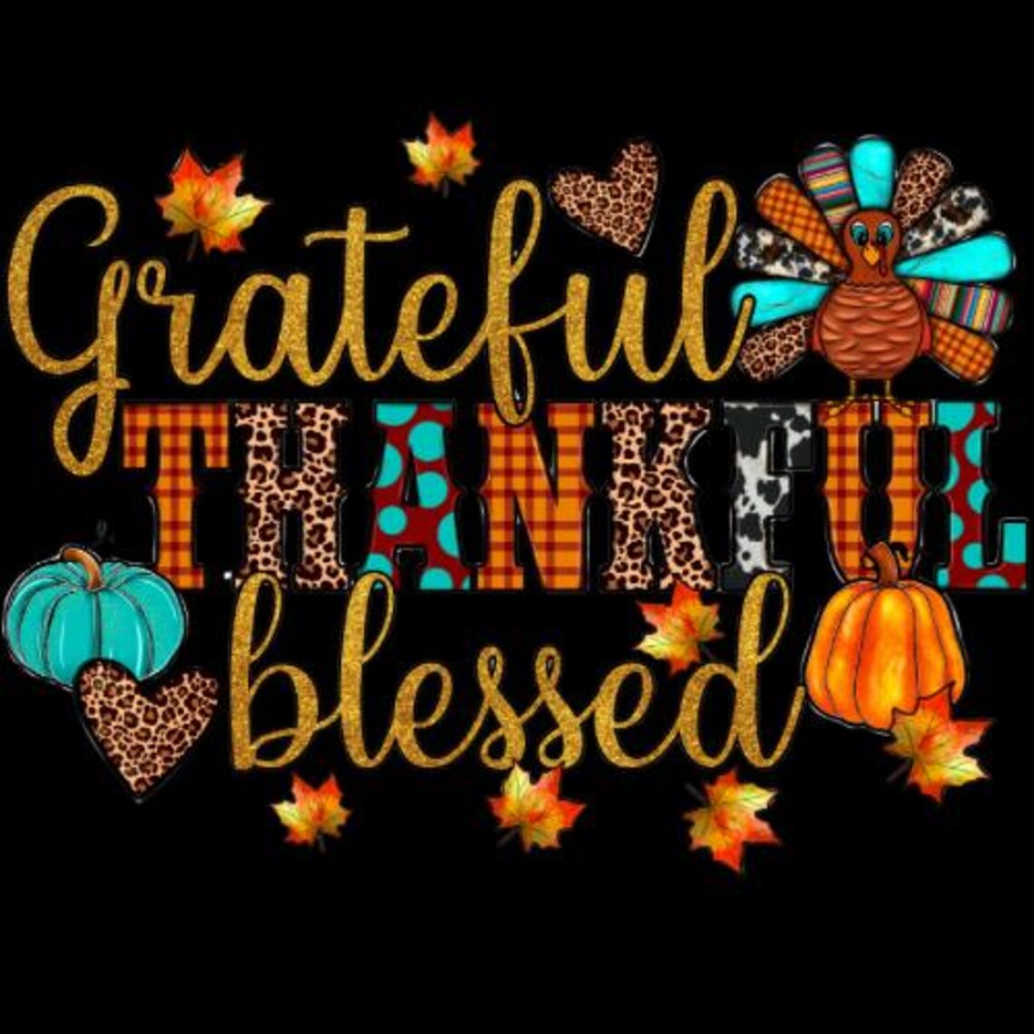 Fall Png, Grateful, Thankful and Blessed Png, Fall Sublimation Designs ...