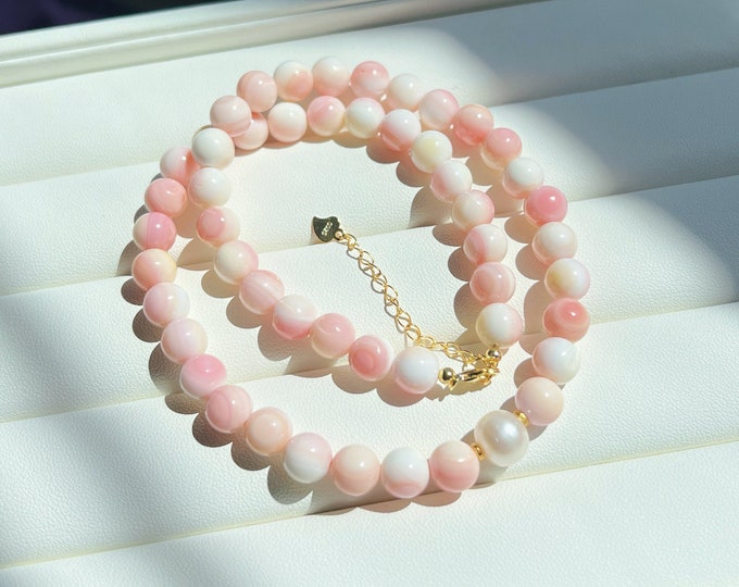 8mm Queen Conch Shell Beads Necklace| High-quality Bahamian Queen Conch ...