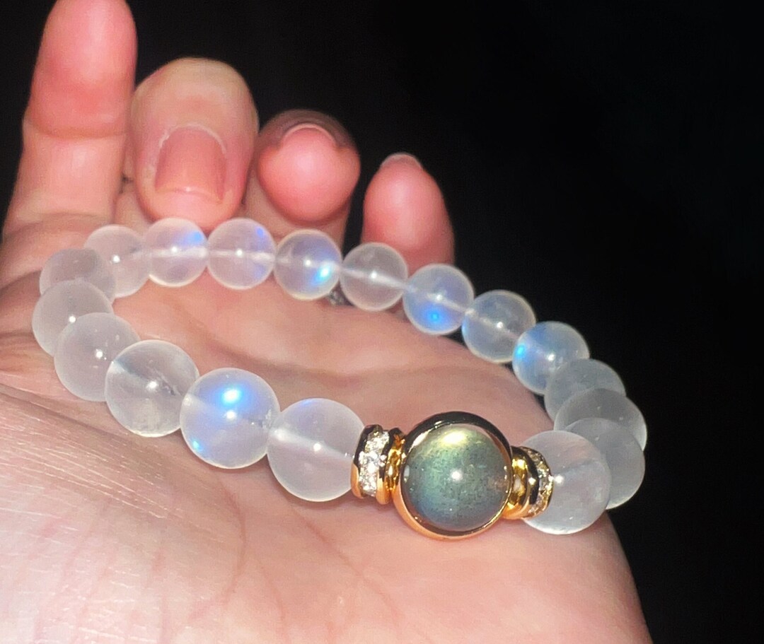 8mm Moonstone Beads New Beginning Moonstone Bracelet Blue Moonstone ...