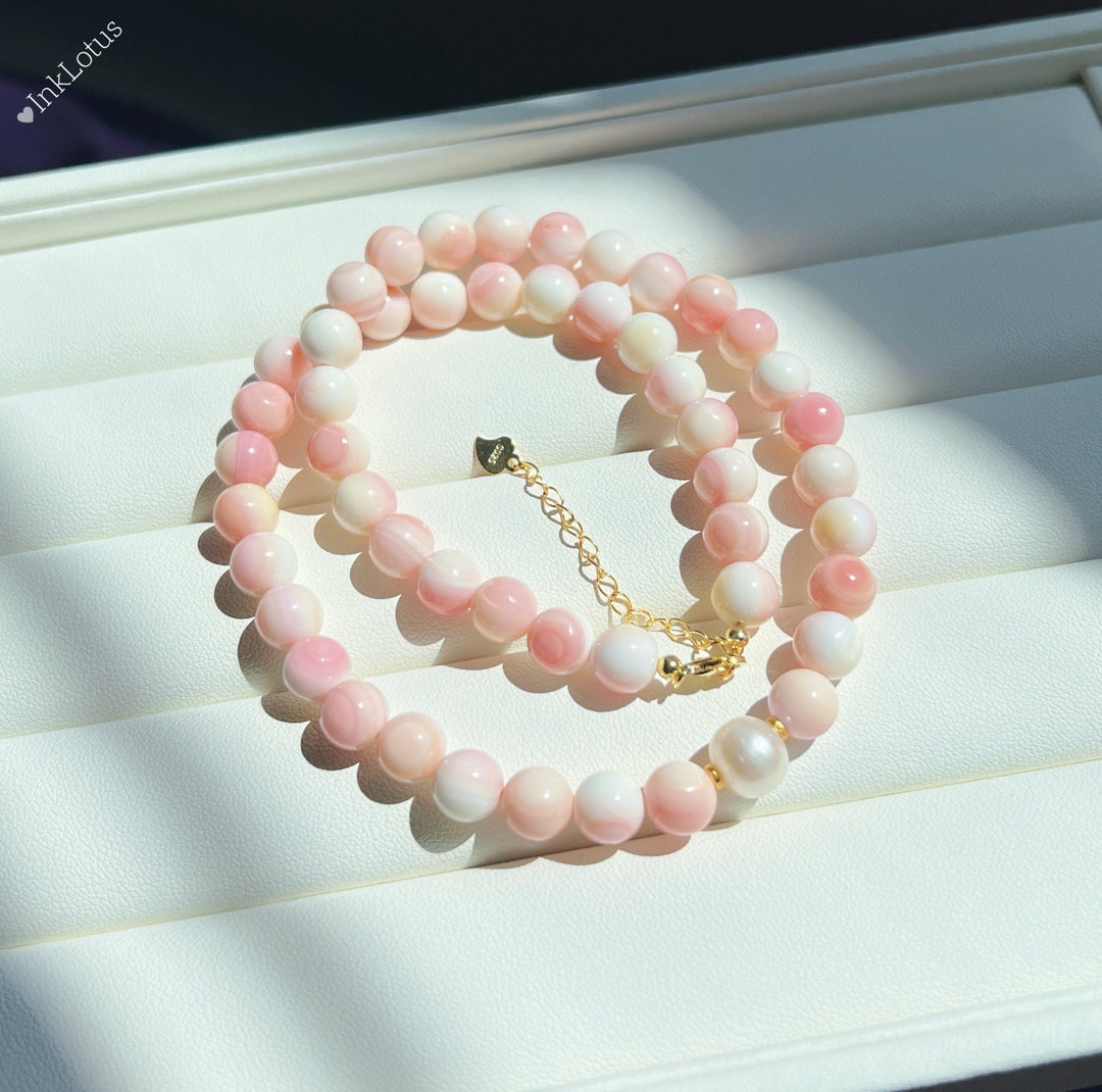 8mm Queen Conch Shell Beads Necklace| High-quality Bahamian Queen Conch ...