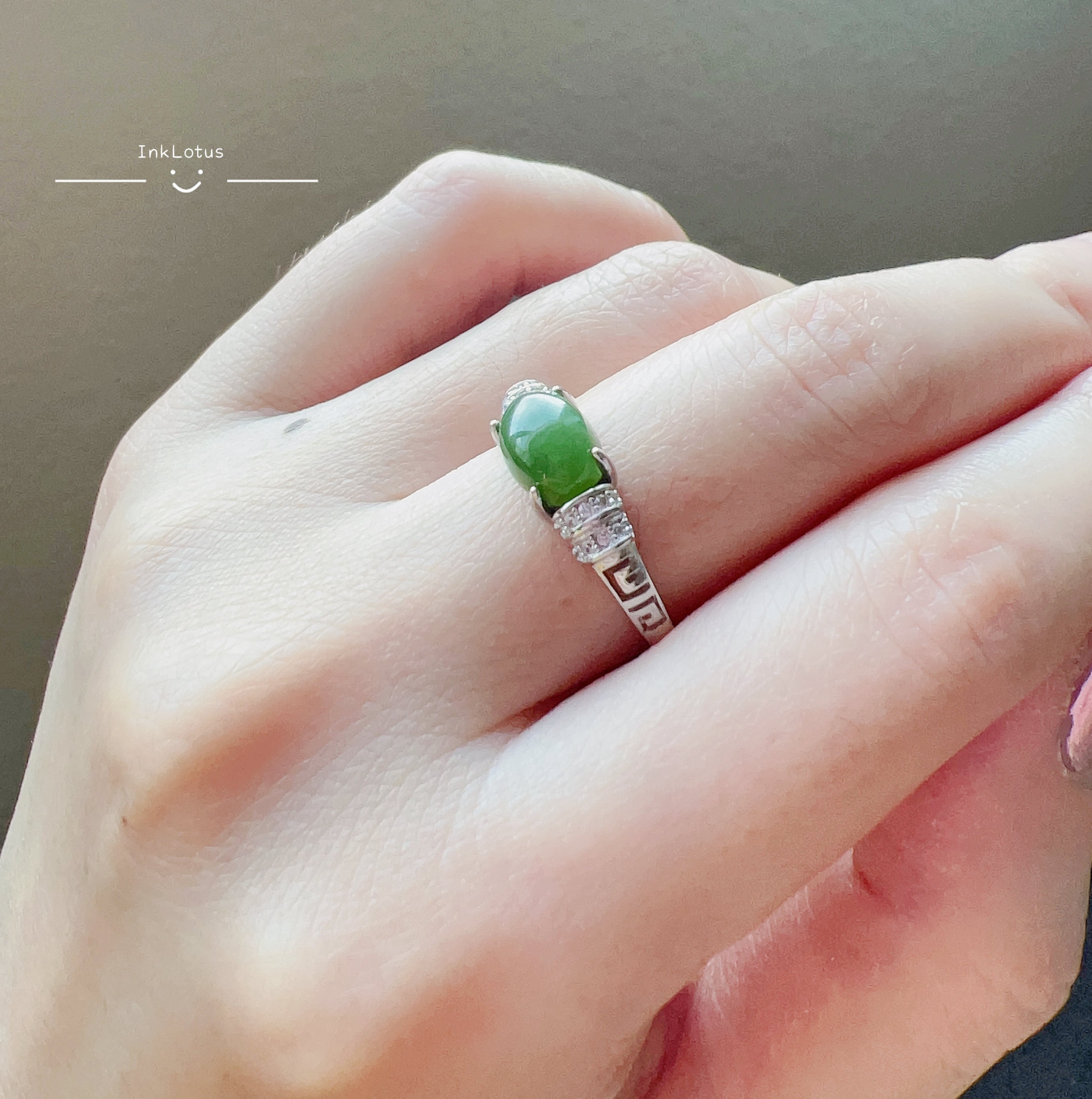 Jade Ring Silver Jade Ring Nephrite Jade Ring Adjustable - Etsy