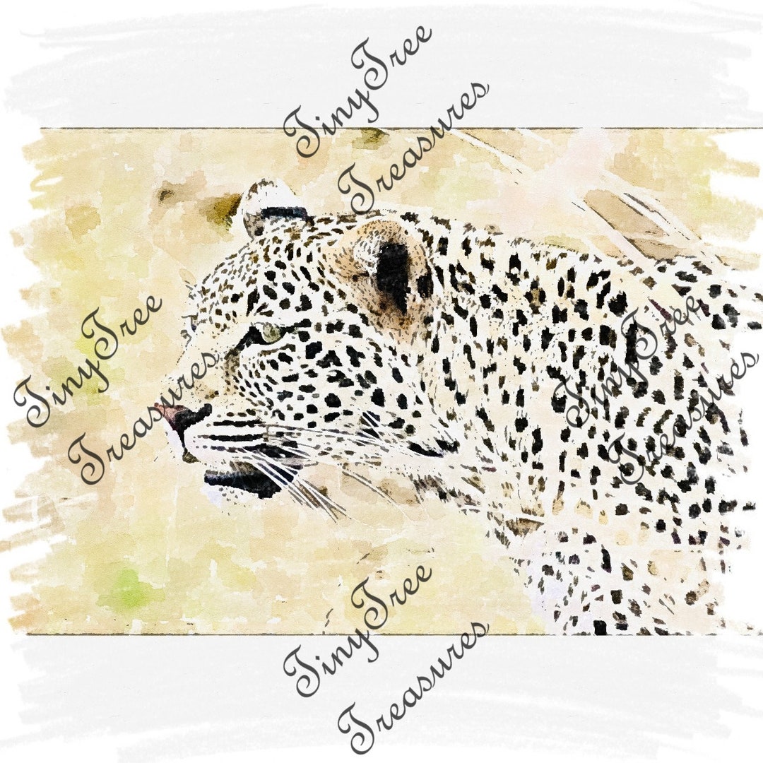 Leopard Watercolor Print High Resolution Instant Download - Etsy