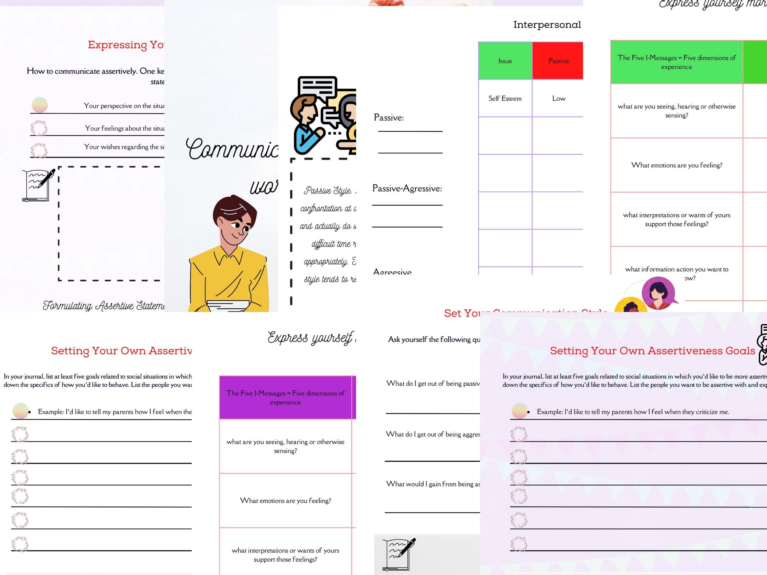 Assertive Communication Worksheets, Social Skills, Communication Styles ...