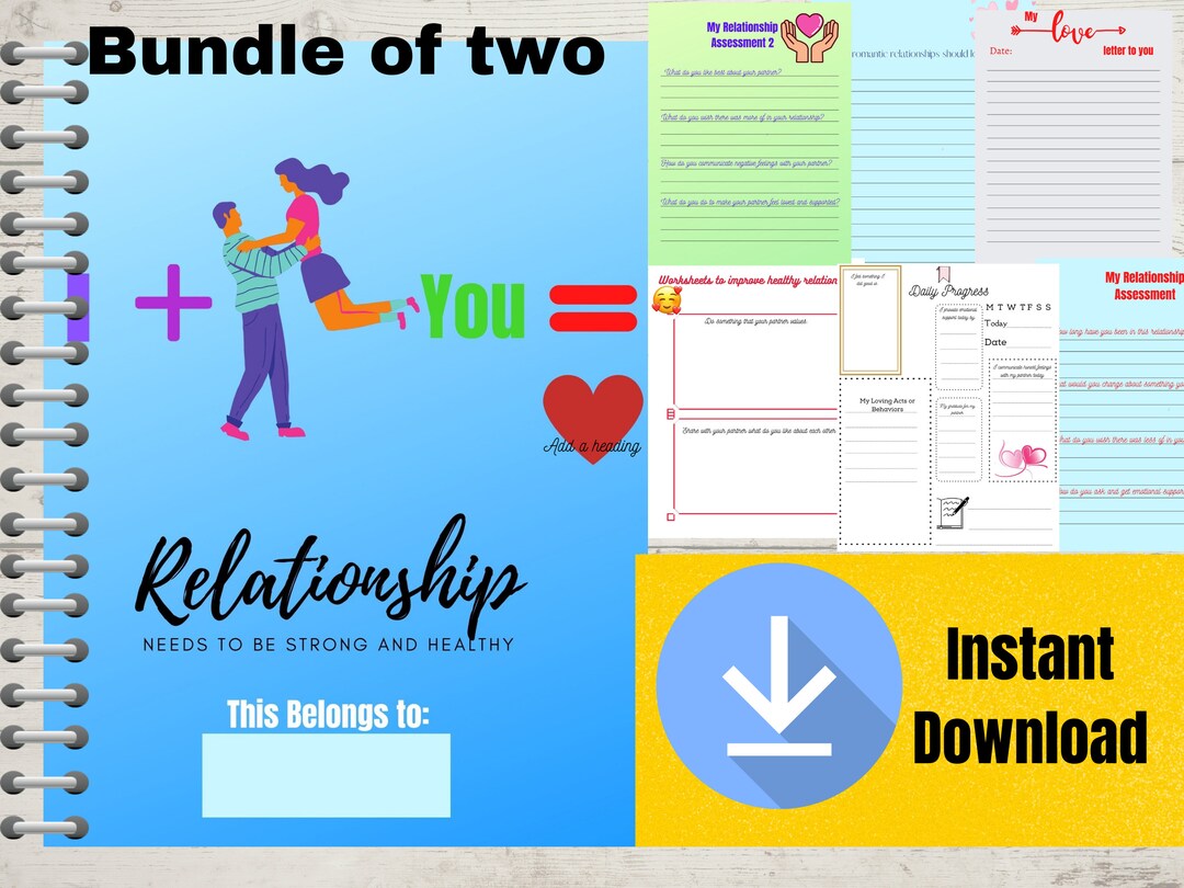 Couples Therapy CBT Worksheets, Relationship Intimacy Therapy Workbook ...