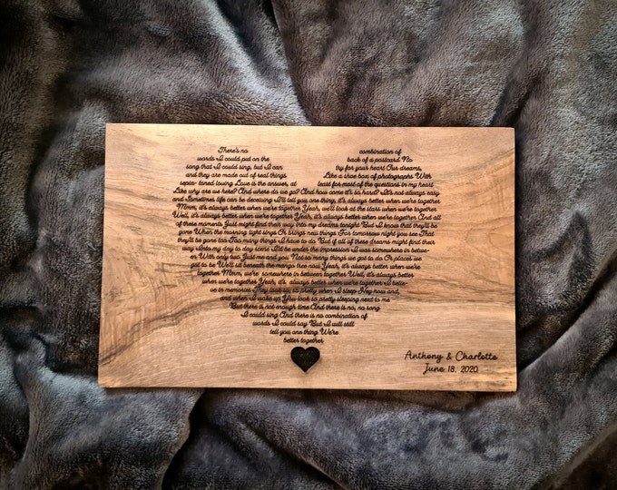 Song Lyrics Canvas First Dance Lyric Sign Wedding Song Canvas Heart ...