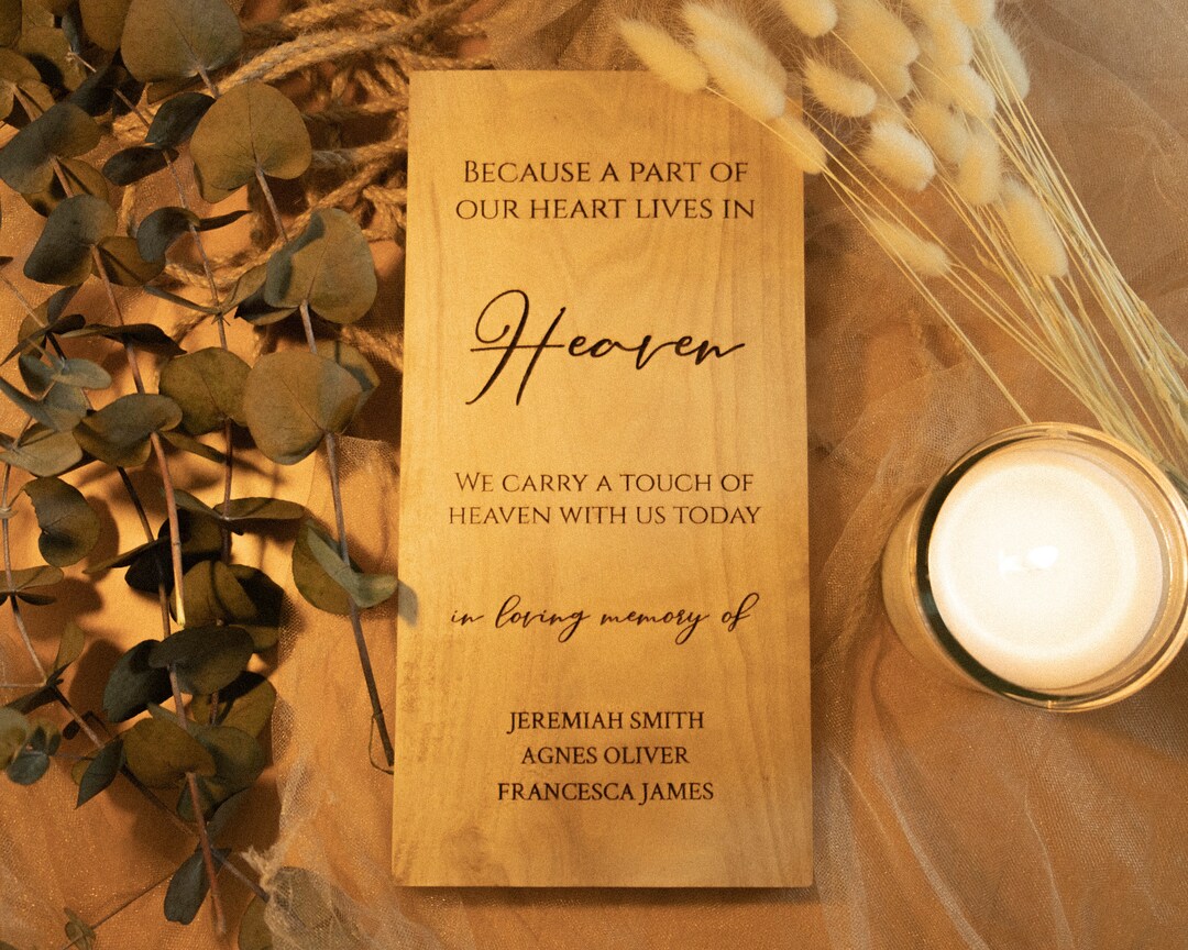 Memory Table Sign for Wedding With Names, in Loving Memory Decor for ...