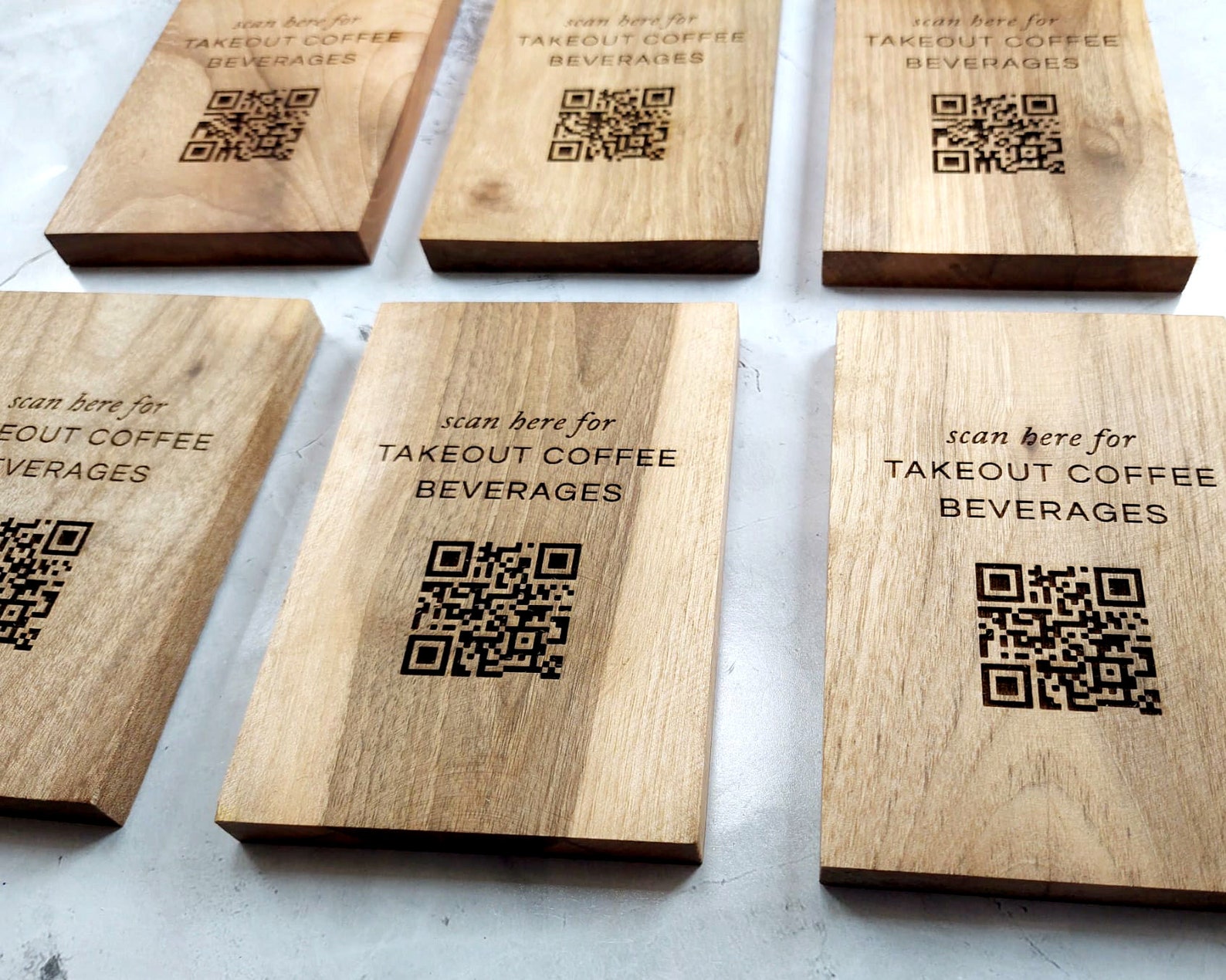 Custom Engraved Walnut Wood Business Sign With QR Code - Etsy