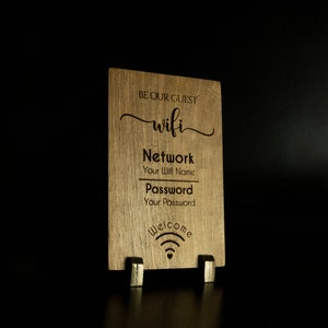 Rustic Engraved Wooden Wifi Password Sign: Airbnb Host Gift - Etsy