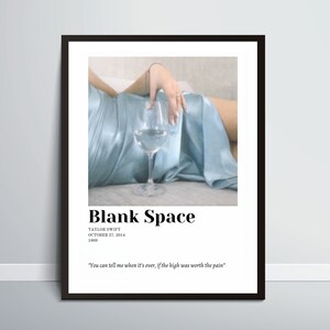 Blank Space 1989 Taylor Swift Inspired Wall Art Taylor - Etsy