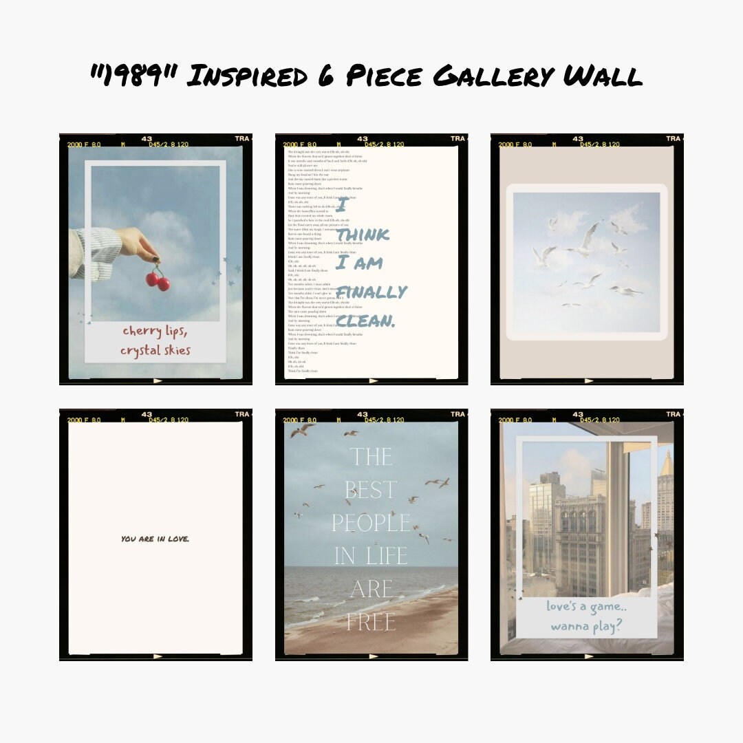 1989 Album Inspired 6 Piece Gallery Wall Set New Romantics Clean Blank ...