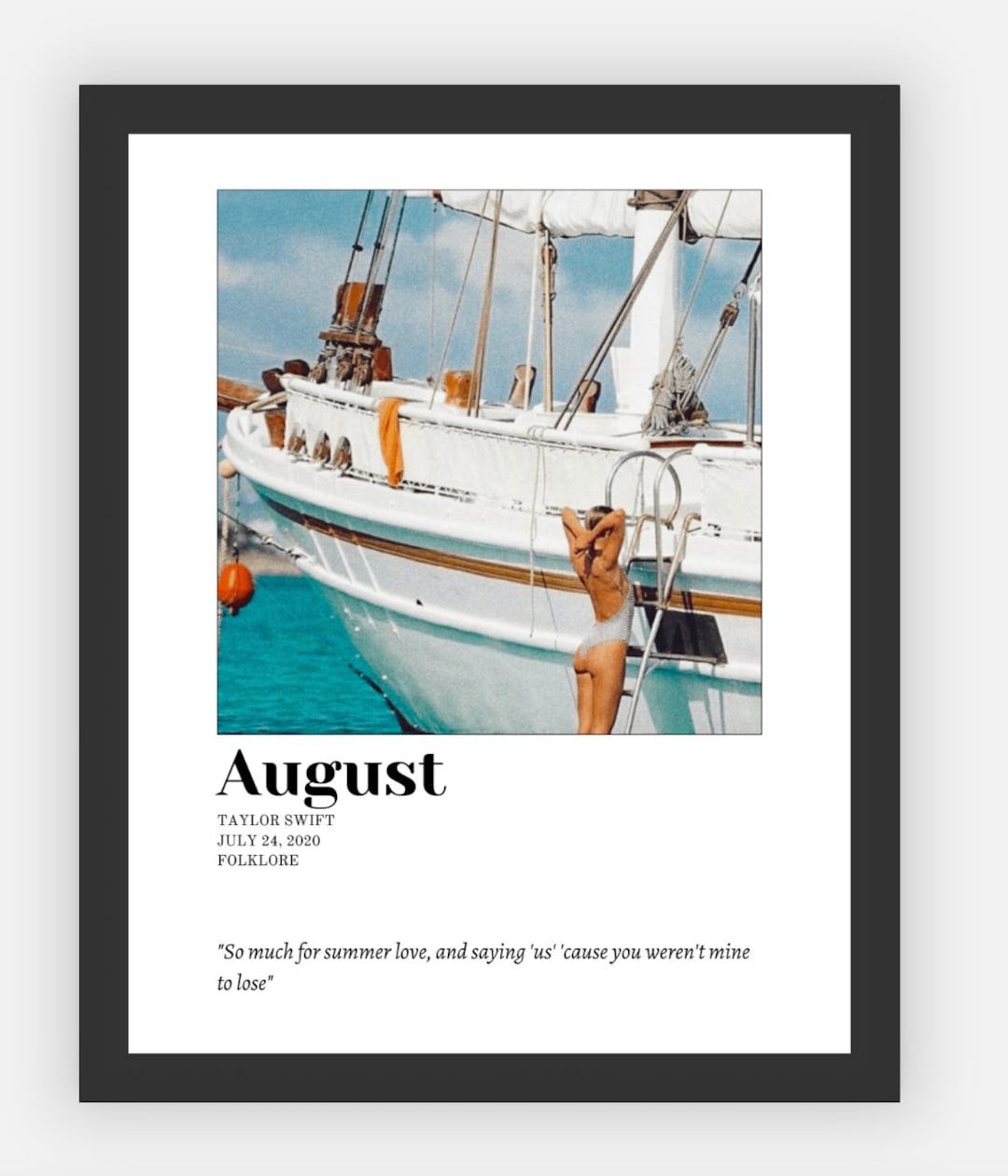 August Folklore Taylor Swift Inspired Wall Art Taylor Swift Inspired ...